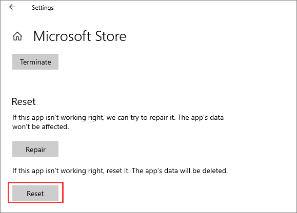 reset microsoft store reset microsoft store